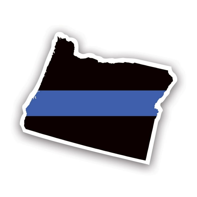 Oregon State Shaped The Thin Blue Line Sticker Decal - Self Adhesive ...