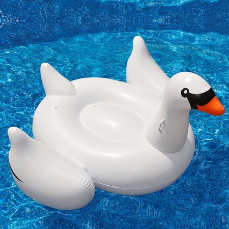 Inflatable Swan Swimming Ring Inflatable Circle Ring Bed Buoy Kickboard ...