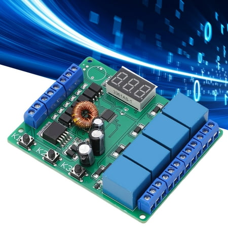 Relay Module, Programmable Triggerable Delay PCB 4 Way Relay Module Digital Display Durable For ...