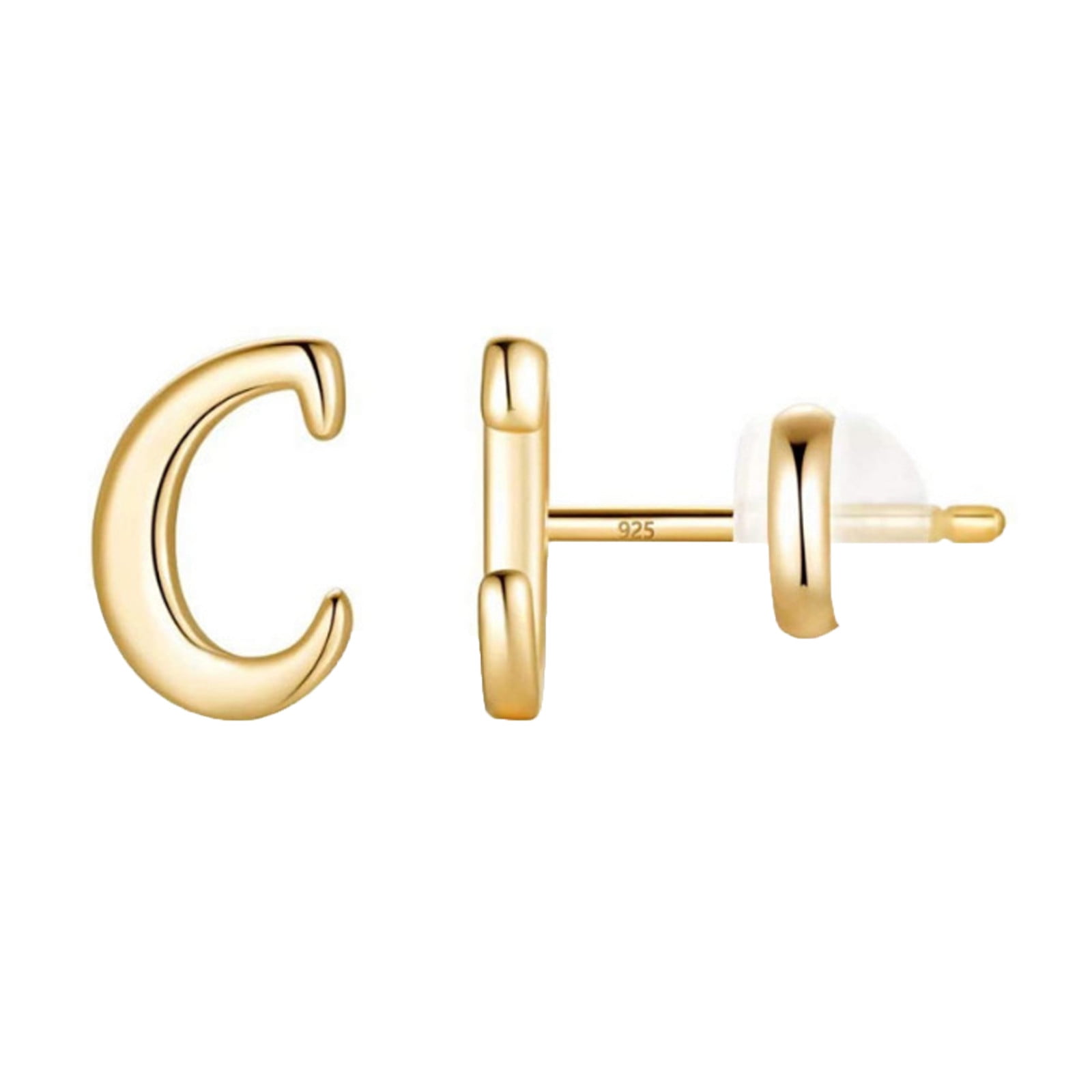 Click here for Unbranded Gold 26 Alphabet Stud Earrings With Gold... prices