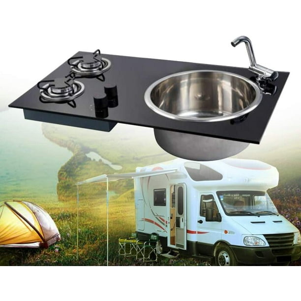 Miumaeov Gas Camping Stove 2 Burners Boat Caravan RV Camper LPG Gas ...