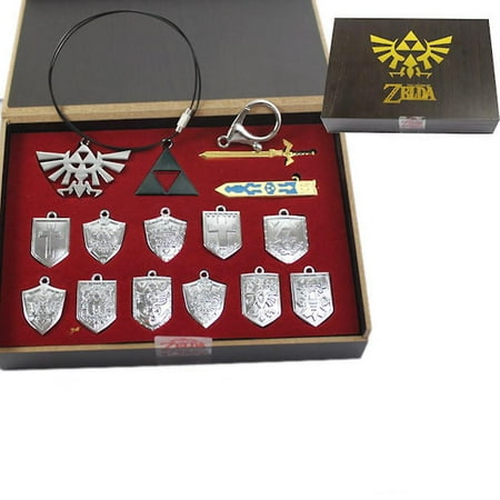 Zelda Legend Shield Silver, Copper, Black Triangle Logo Keychain Set ...