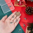 1 Box 10Pcs Christmas Tree Charms Enamel Cubic Zirconia Platinum Xmas ...