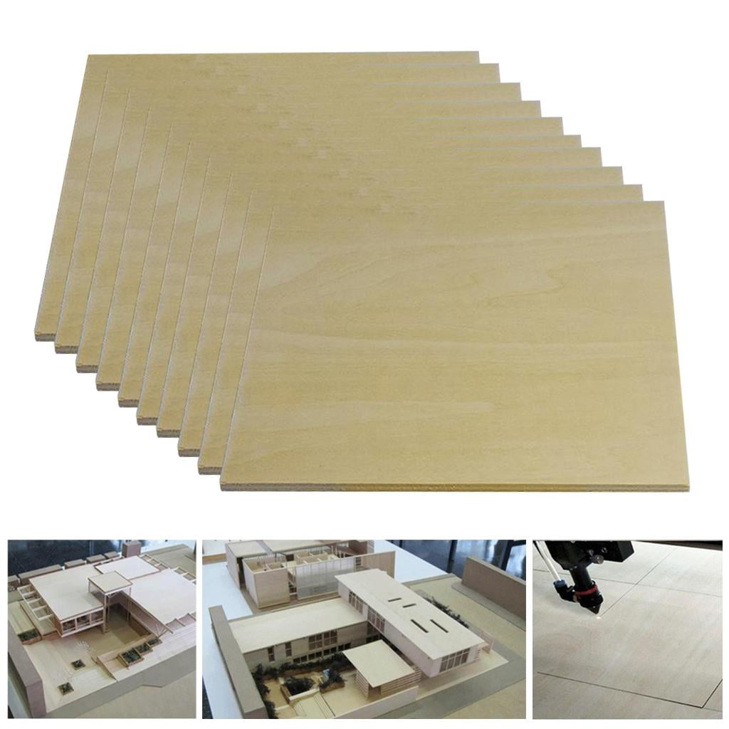 10 Pieces Square Basswood Unfinished Wood Pieces Empty Square Plaque ...
