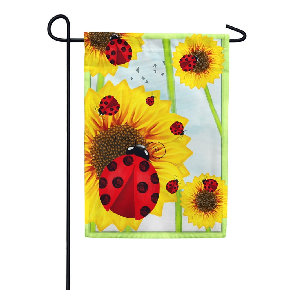 America Forever Sunflowers and Ladybugs Garden Flag - 12.5 x 18 Inches ...