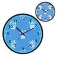 Blue French Fries Pattern Wall Clock 12 Inch Voice Activated Night ...