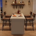 Brown 26 Inch Backrest Faux Leather Counter Height Bar Stools 2-Pack ...