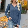 YanHoo Womens V Neck Button Long Sleeve Shirt Ribbed Knit Fall Fashion ...