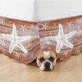 Brown Red Nautical Starfish Bed Skirt California King Size 16 Inch Drop ...