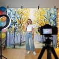 Birch Trees Path Backdrops for Photography, Nature Leaves Forest ...