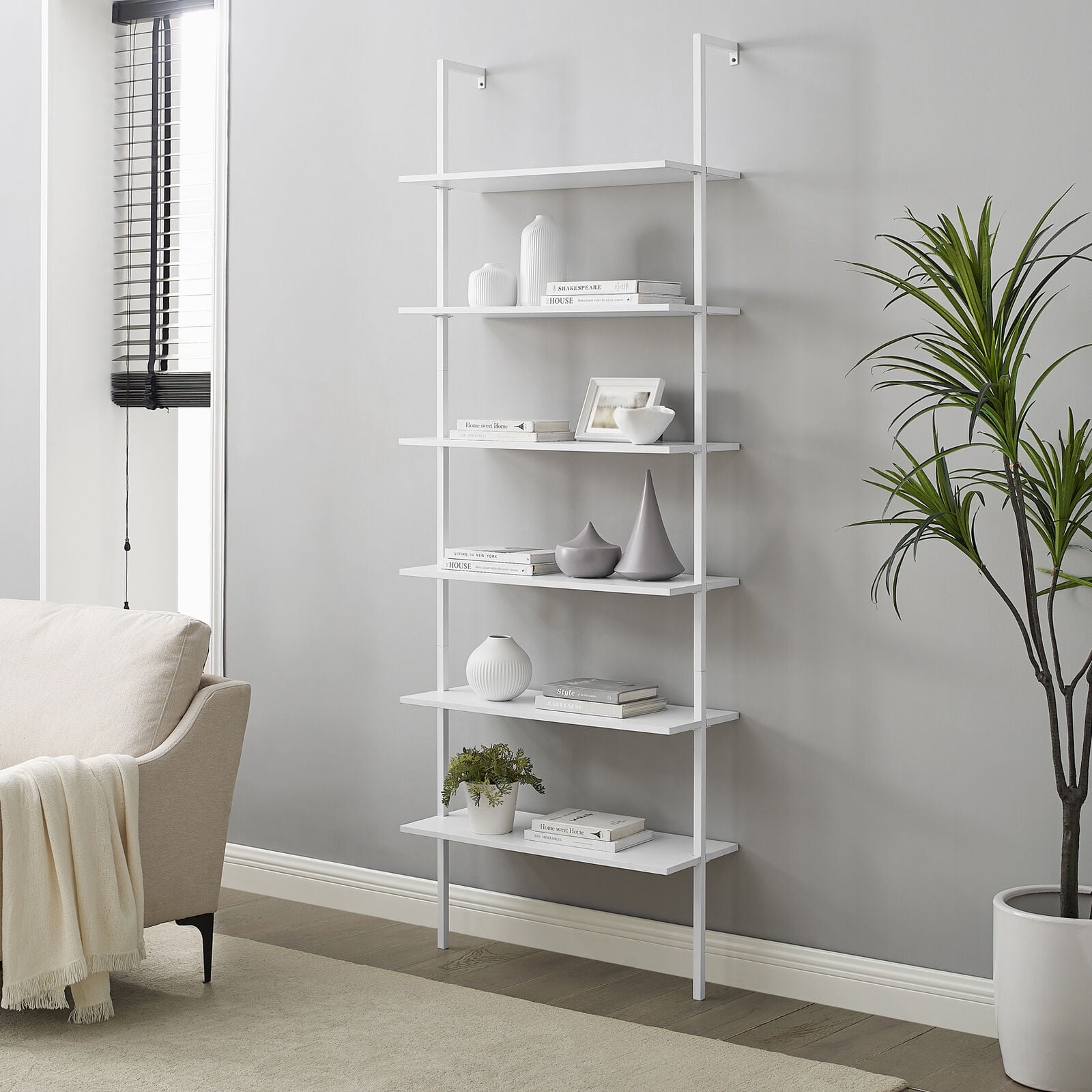 White Bookcase Wall Unit