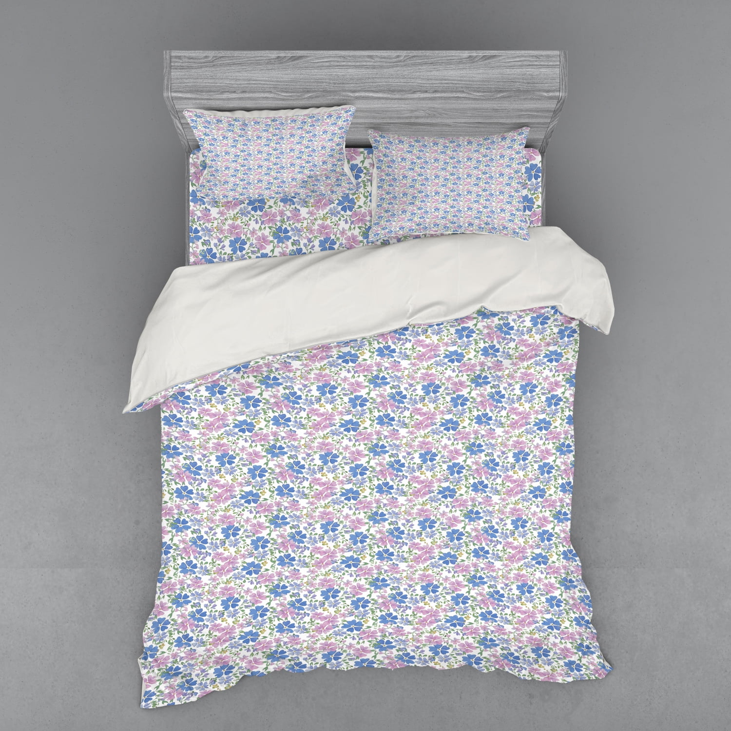 Floral Duvet Cover Set, Spring Season Inspired Vintage Floral Pattern ...