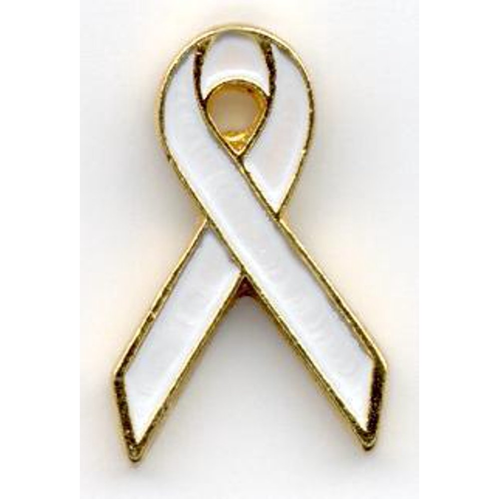 Stockpins - White Ribbon Lapel Pin - Walmart.com - Walmart.com