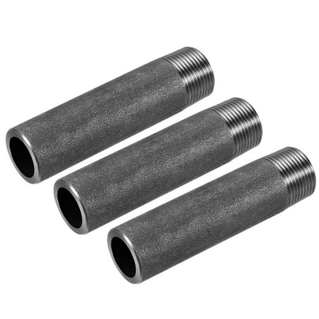 Uxcell 3 Pack Weld Coupling Carbon Steel 3/4NPT Male Partial Threaded ...
