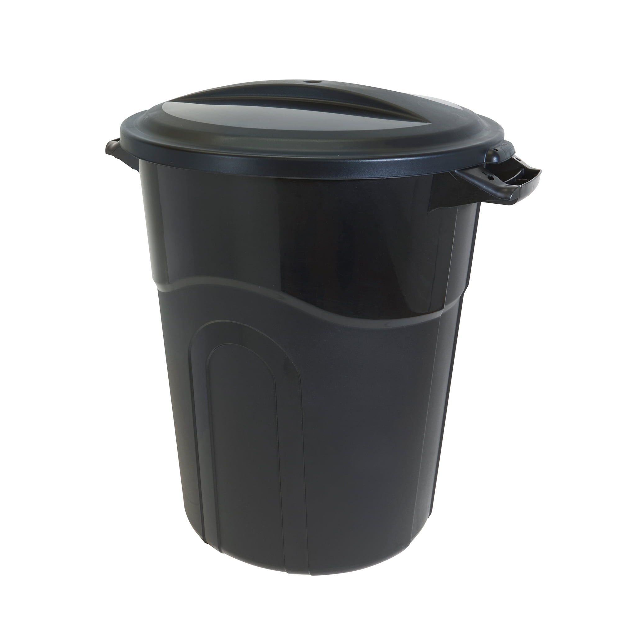 United Solutions 20 Gal Waste Container w/ Click Lock Lid, Black (2 ...