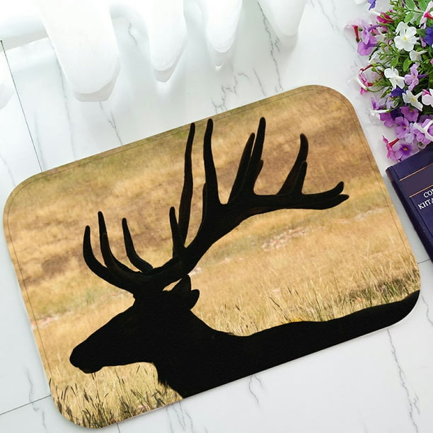 ABPHQTO Huge Bull Elk With Velvet Antlers Doormat Entrance Rug Area Rug ...