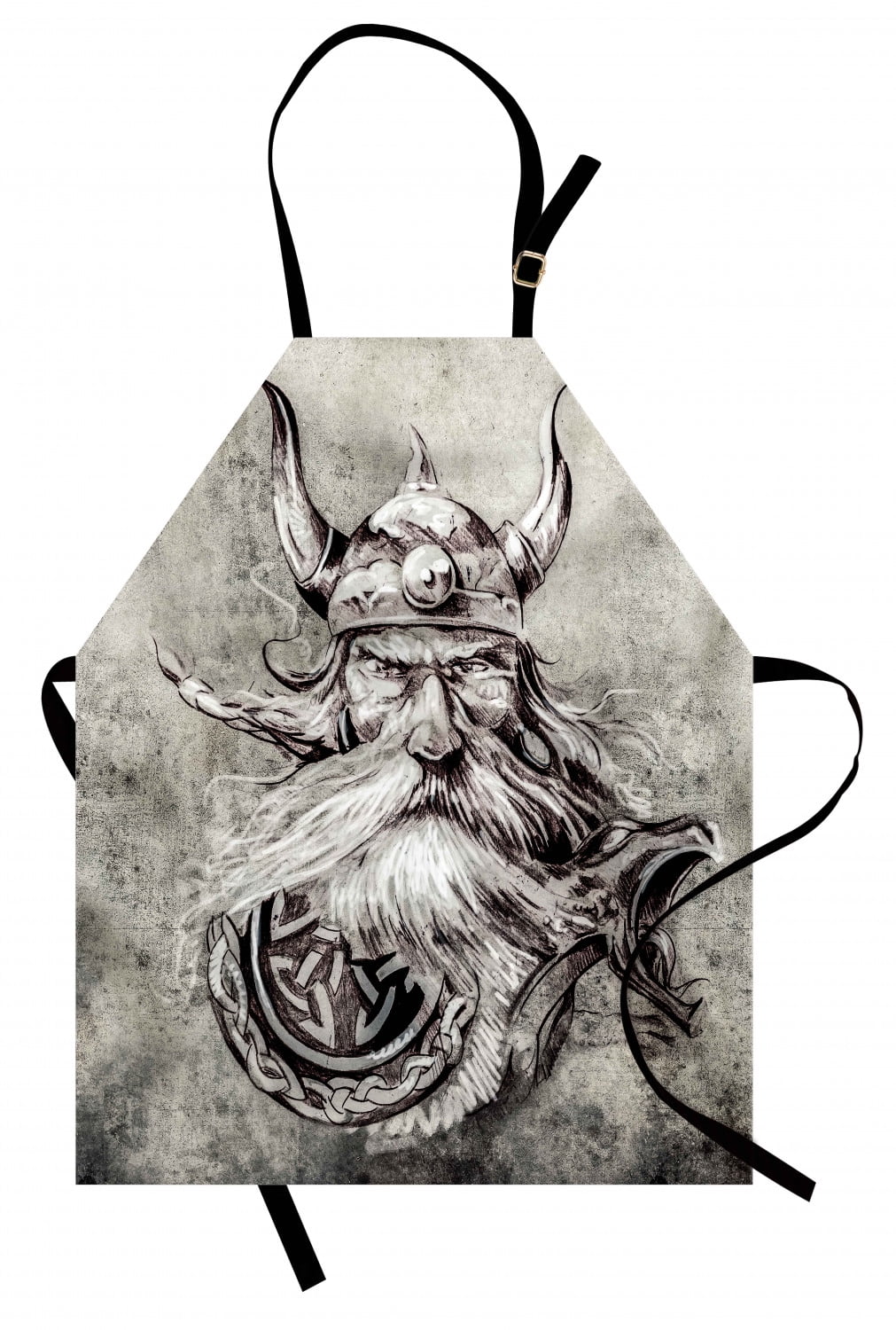 Tattoo Apron Artistic Pencil Drawing of a Brave Viking Warrior with ...