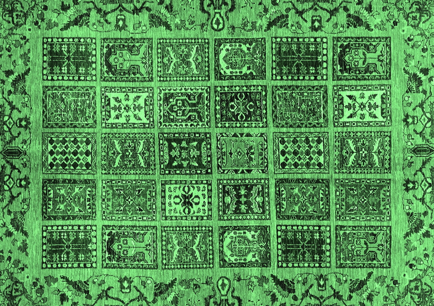 Ahgly Company Indoor Rectangle Abstract Emerald Green Modern Area Rugs ...