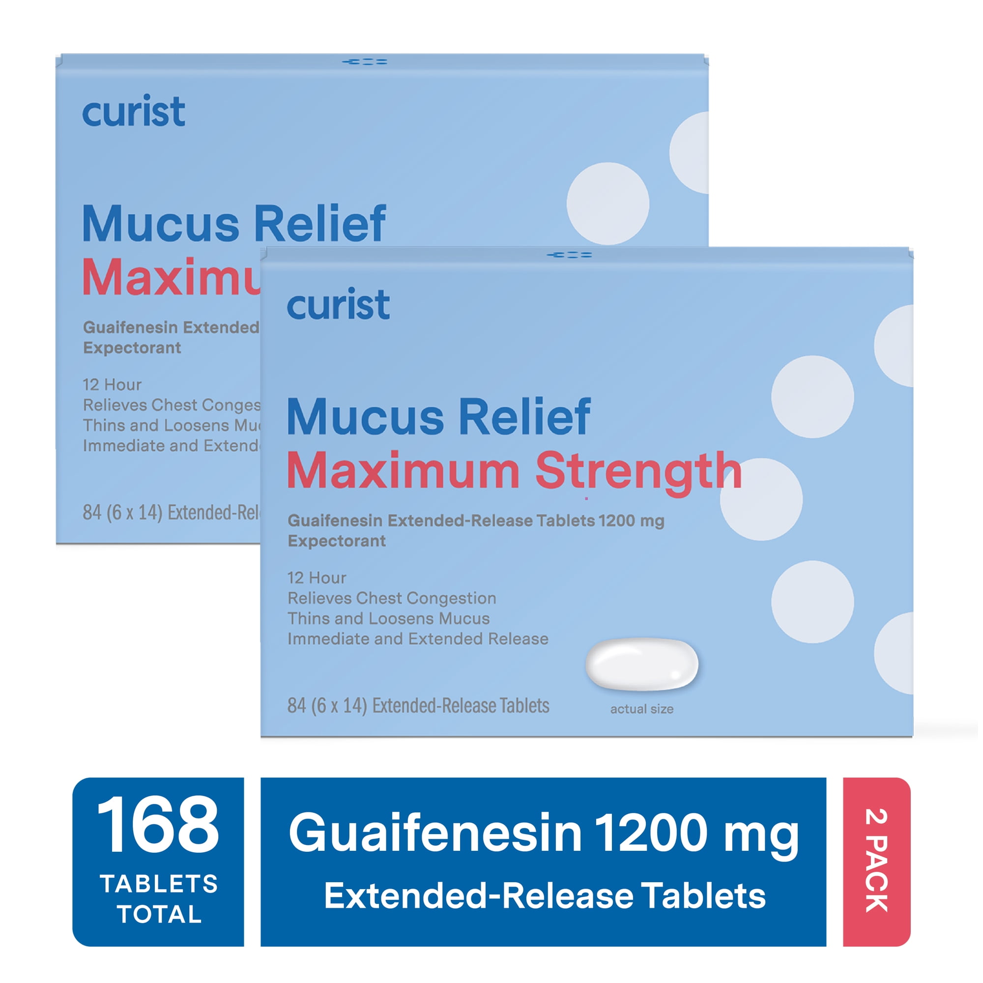 Curist Guaifenesin 1200 mg Maximum Strength Mucus Relief, 168 Count ...