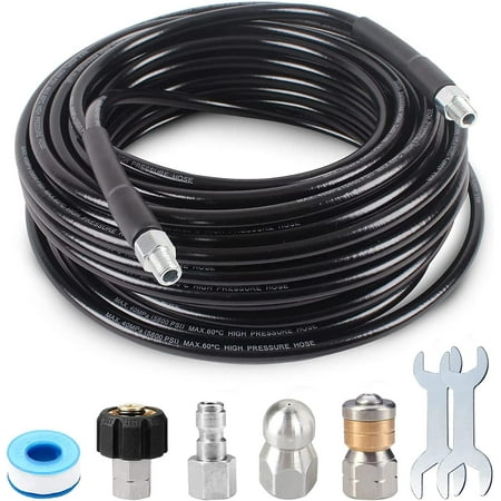 Sewer Jetter Kit for Pressure Washer,50FT Clog Hog Drain Cleaner Hose ...