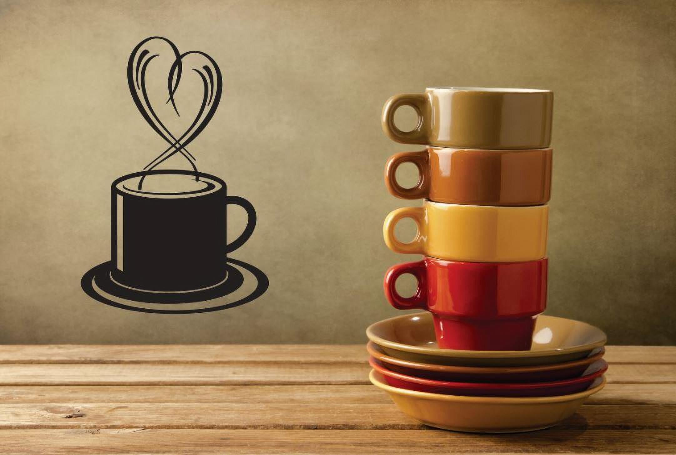 Design With Vinyl Coffee Cup Artwork Cup Of Joe Latte Wall Decal for ...