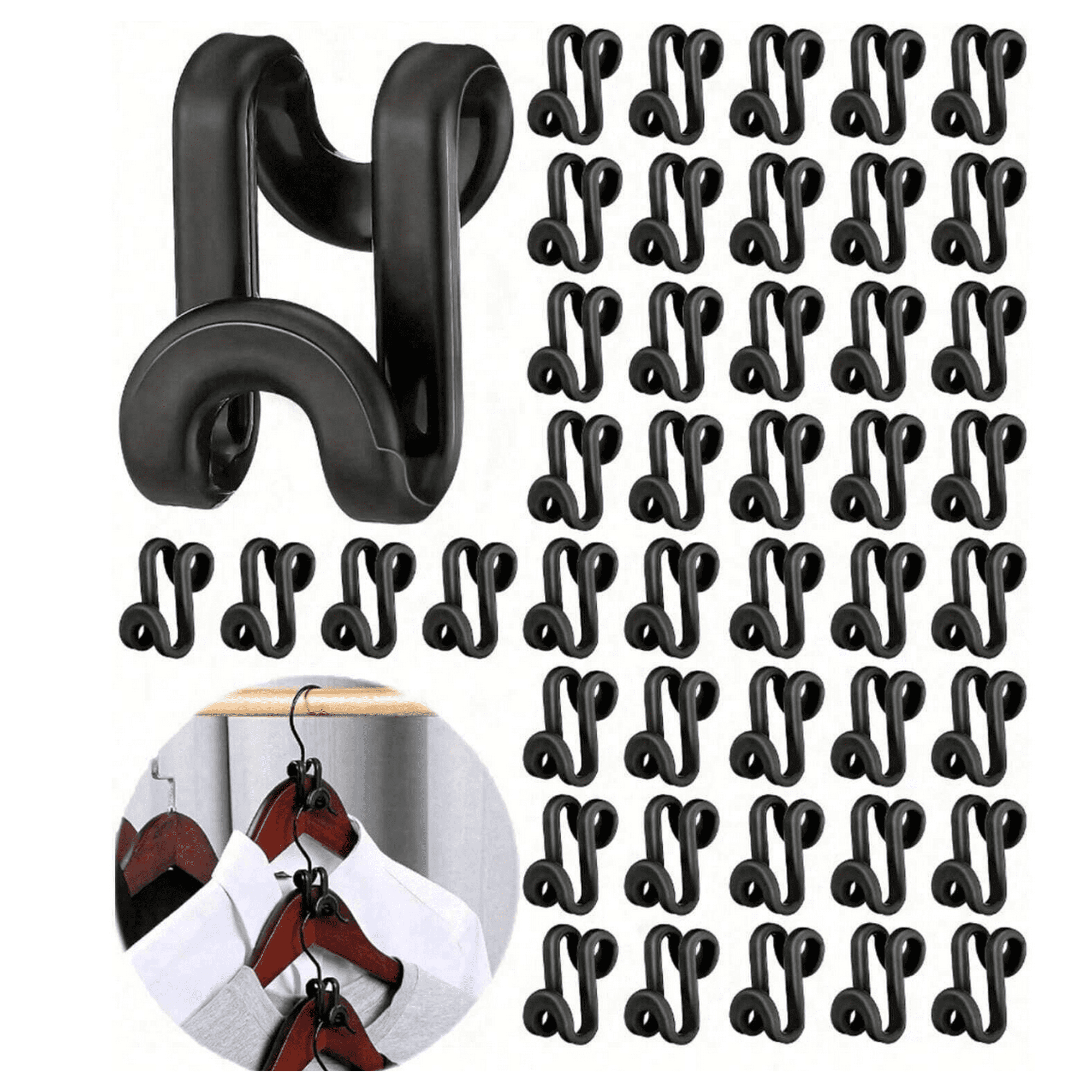 Click here for Yverix 10pcs Black Hangers With Hooks & Connectors... prices