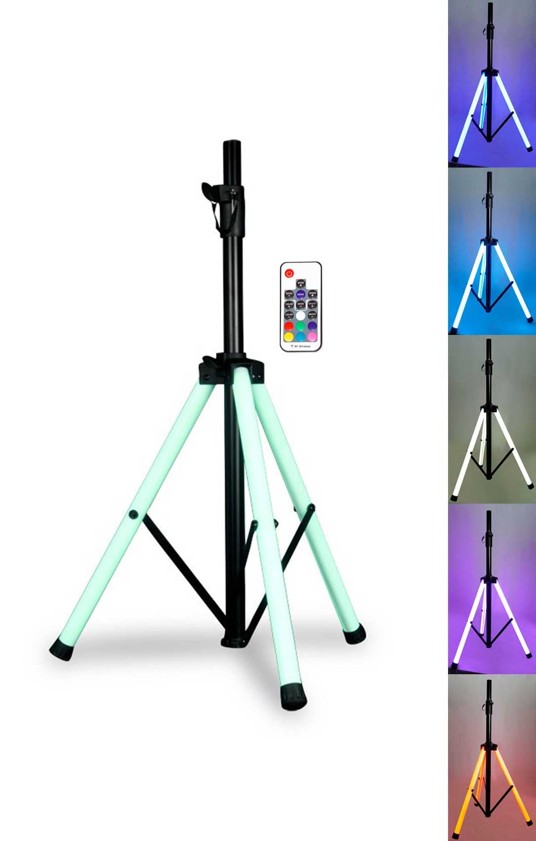 American DJ LED Tripod Speaker Stand w/LED's + Remote For Backyard ...