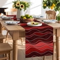 Burgundy Red Gradient Water Ripples Table Runner 72 Inch Long Abstract ...