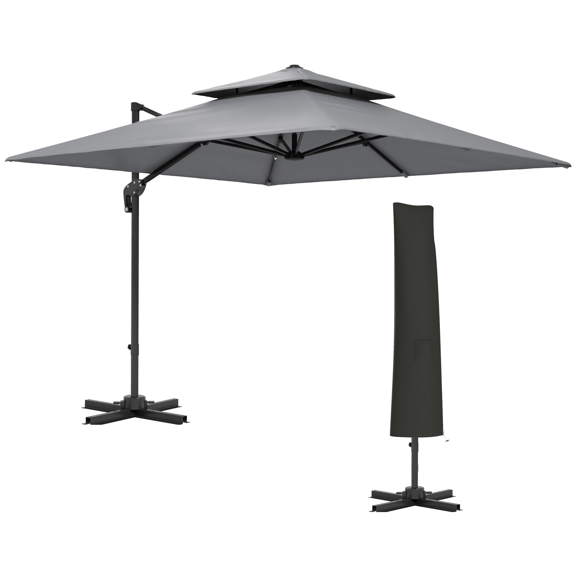 Click here for Outsunny 10 X 10 Cantilever Patio Umbrella With Do... prices