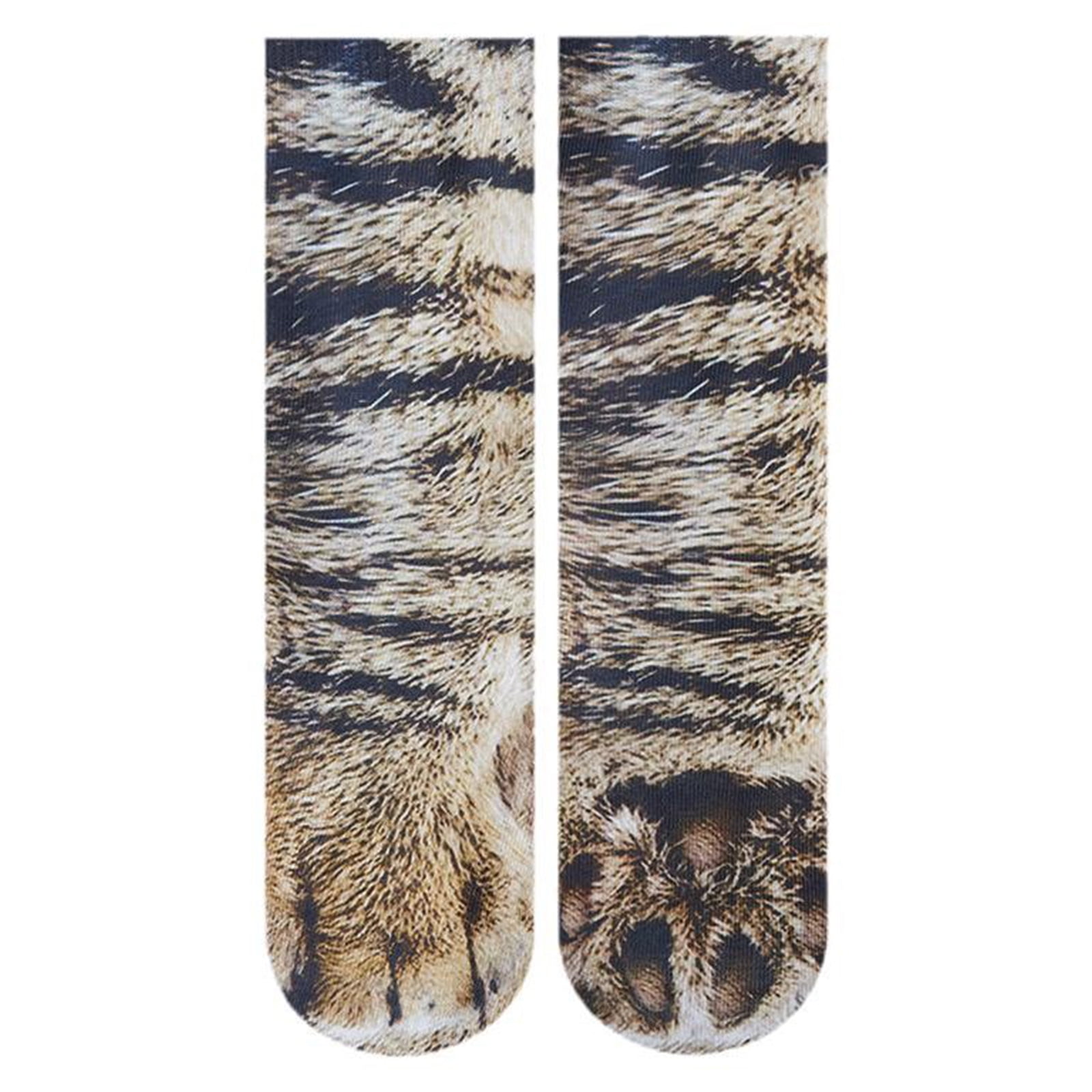 Adult Funny Animal Paws Socks for Cat Tiger Dog Leopard Claw 3D Print ...