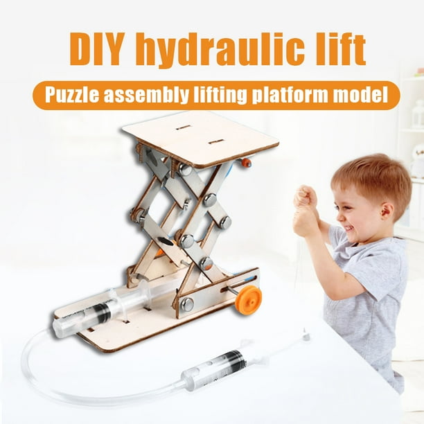 Trayknick Kids DIY Hydraulic Lift Table Model Scientific Experiment Kit ...