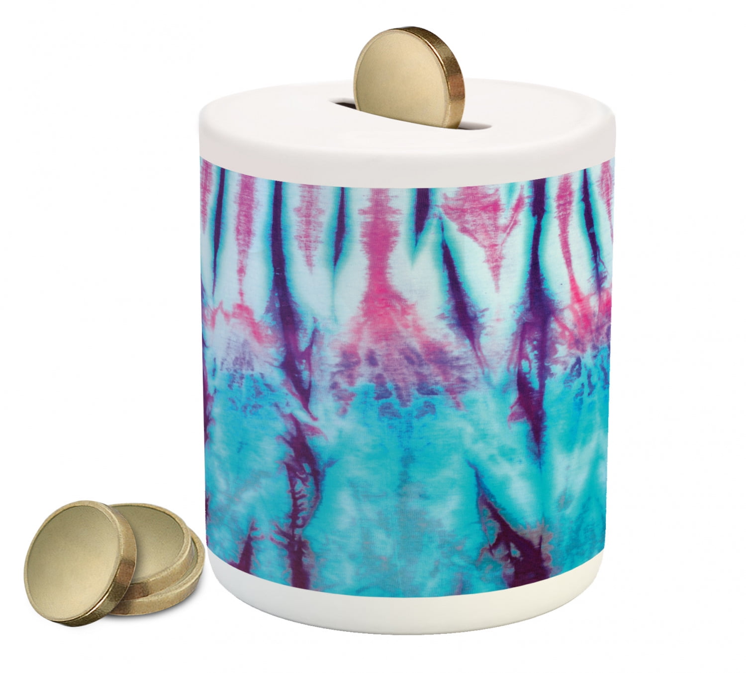 Ethnic Piggy Bank, Close up of Vertical Gradient Tie Dye Effect Hippie ...