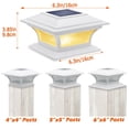 Solar Post Lights Outdoor Glass LED Fence Cap Light 2 Modes for 4x4 5x5 ...