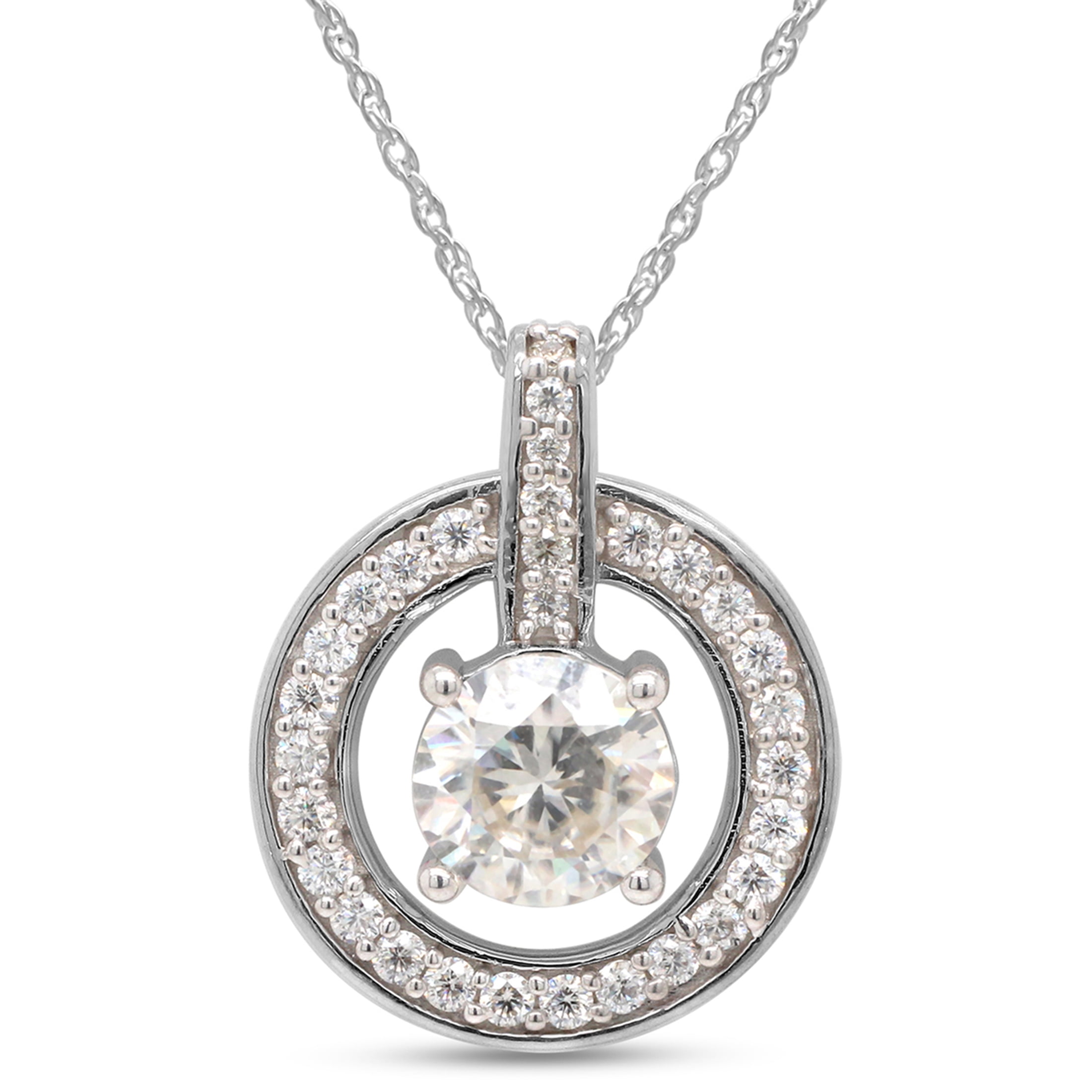 Circle Inside Diamond Dangling Necklaces
