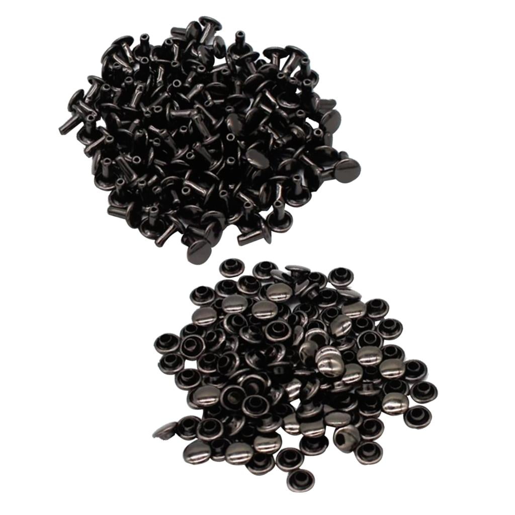 100pcs Remaches de material cuero Remaches Huecos de Doble Tapa ...