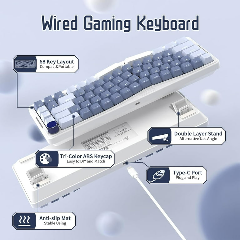 ATTACK SHARK AKS068 Alice Layout Wired Mechanical Keyboard ATTACK SHARK AKS068 Alice Layout Wired Mechanical Keyboard
