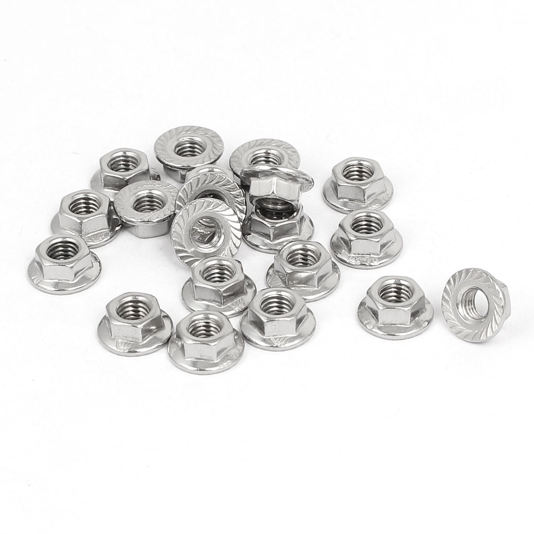 M5 316 Stainless Steel Serrated Hexagon Head Hex Flange Nuts Locknuts ...