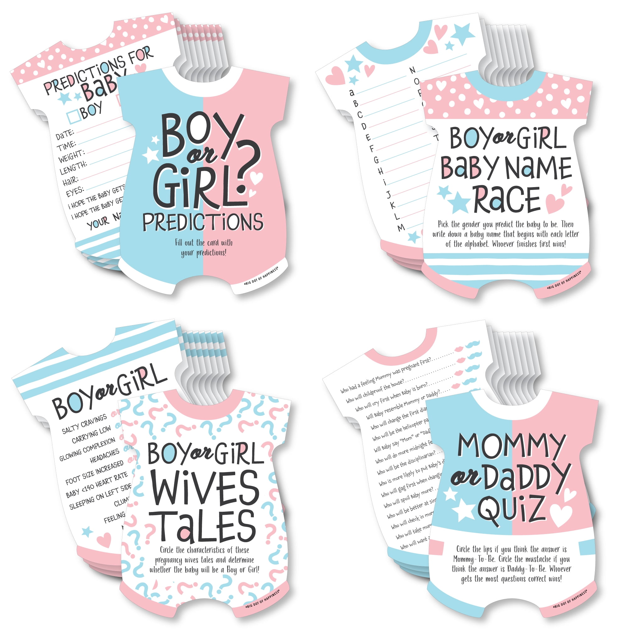 Big Dot of Happiness Baby Gender Reveal - 4 Team Boy or Girl Party ...