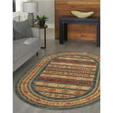 Unique Loom Fars Collection Area Rug - Pasadena (4' x 6' Oval Blue ...