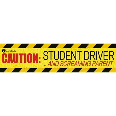 Zone Tech Caution Student driver and Screaming Parent Car Magnet Funny ...