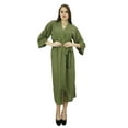 Bimba Women Long Solid Belt Robe Soft Modal Cotton Wrap Round Plain ...