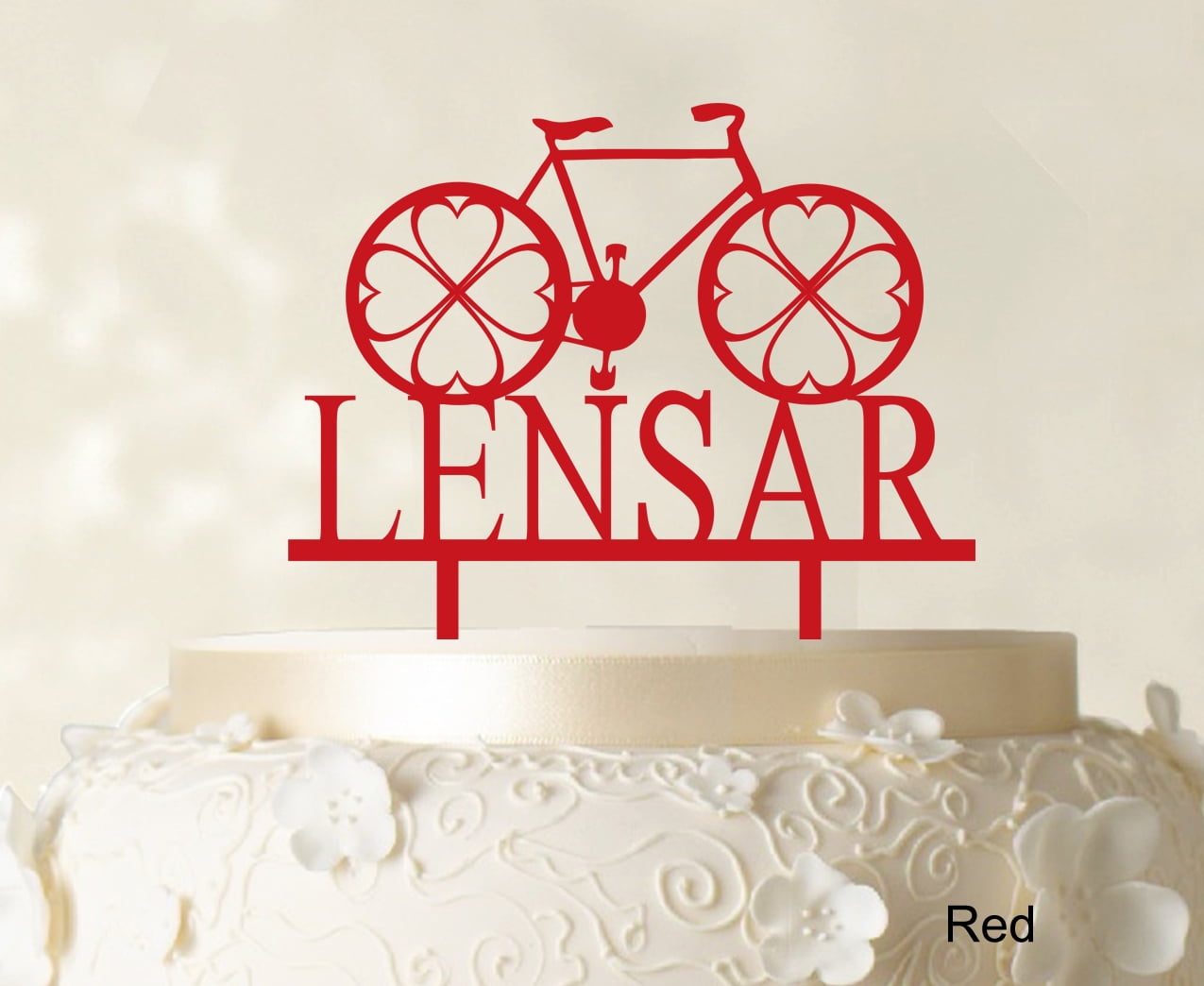 "Custom Monogram Name Cake Topper Personalized Red Cake Topper Color ...