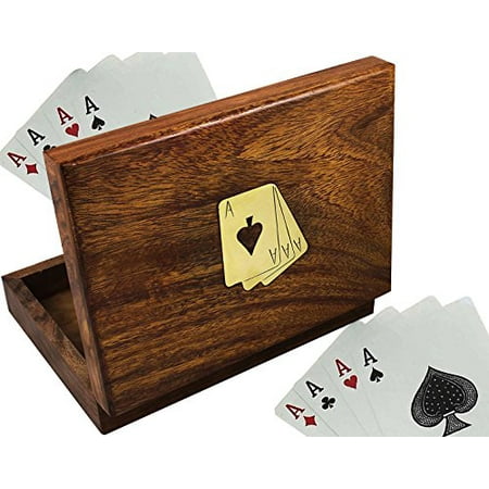 SKAVIJ Handmade Playing Card Holder 2 Deck Box of Playing or Poker Card ...