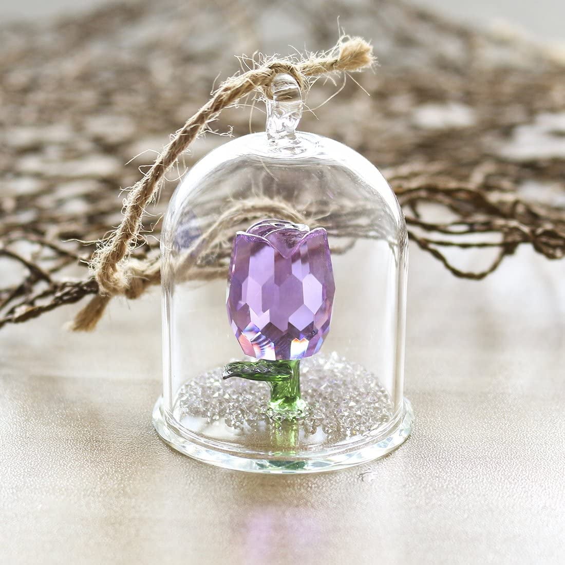 Mother's Day Gift for Mum Crystal Enchanted Rose Flower Figurine ...