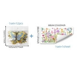 Colorful Floral Blue Wind Chime Electrostatic Window Stickers Double ...