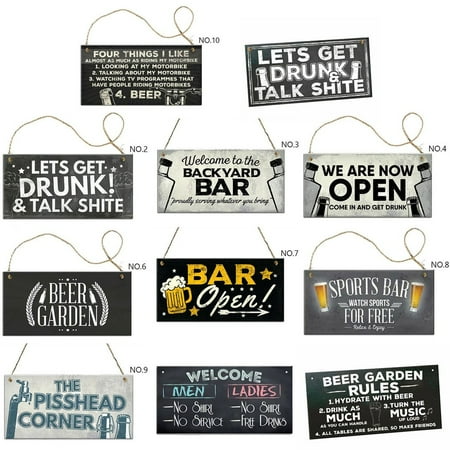 Bar Signs Wooden Hanging Wall Plaques Sign Pub Sign Shed Cave Bar ...
