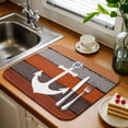 Dish Drying Mat for Kitchen Counter Nautical Anchor Drying Pad ...