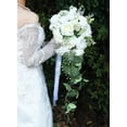 10 Inch White Rose Bouquets for Bride Spring Wedding Cascading Bridal ...