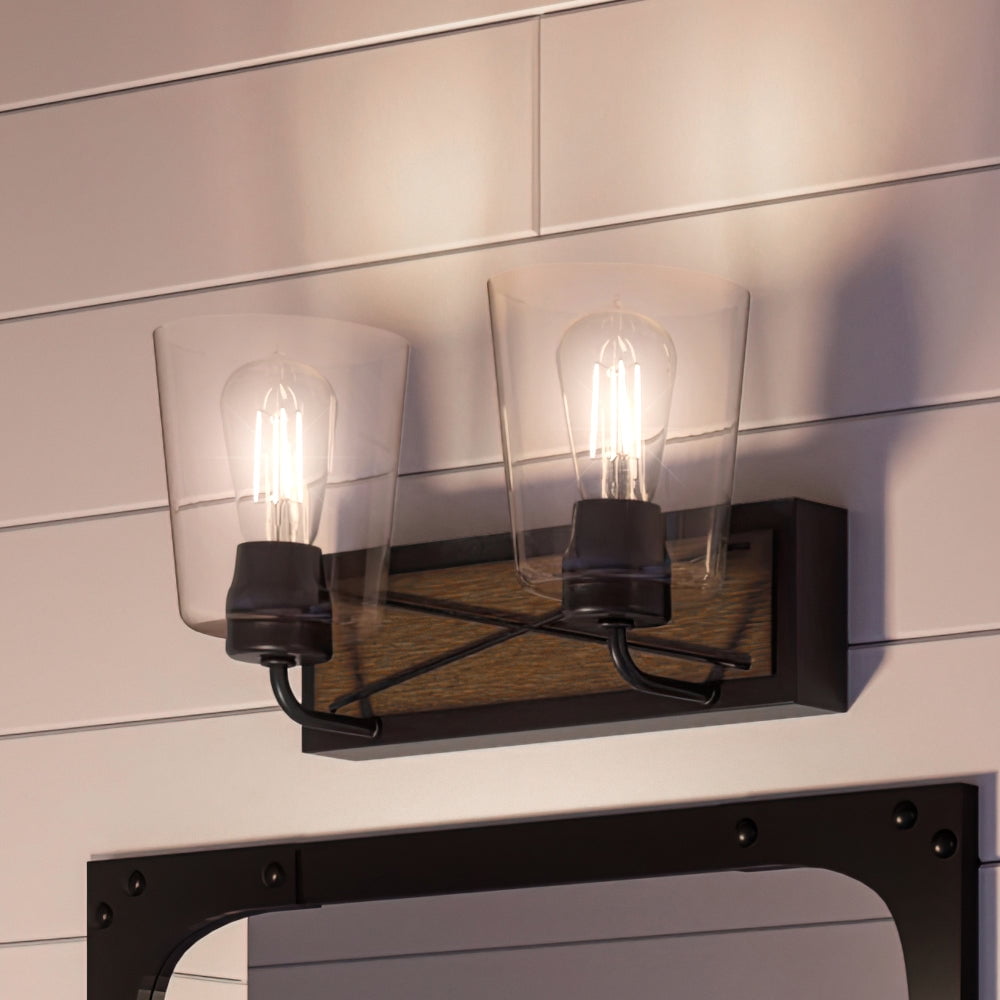 Luxury Farmhouse Bath Light, 8.25H x 14.75W, with Rustic Style, Olde ...