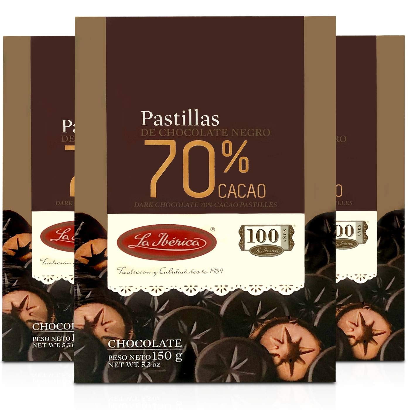 La Iberica Pastillas de Chocolate Negro 70% Cacao Peruano 5.3 oz | Dark ...